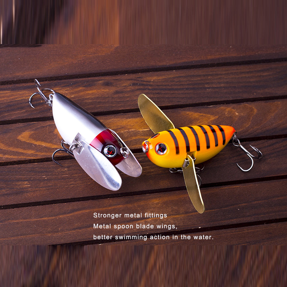 2.36"/0.44oz(6cm/12.5g) Topwater Hard Bait Wobbler Bee Popper Fishing ...