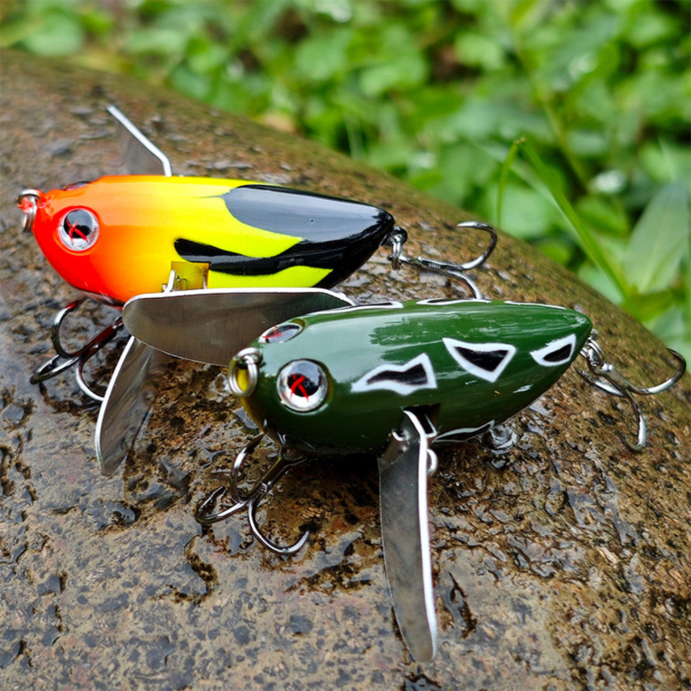 2.36"/0.44oz(6cm/12.5g) Topwater Hard Bait Wobbler Bee Popper Fishing ...