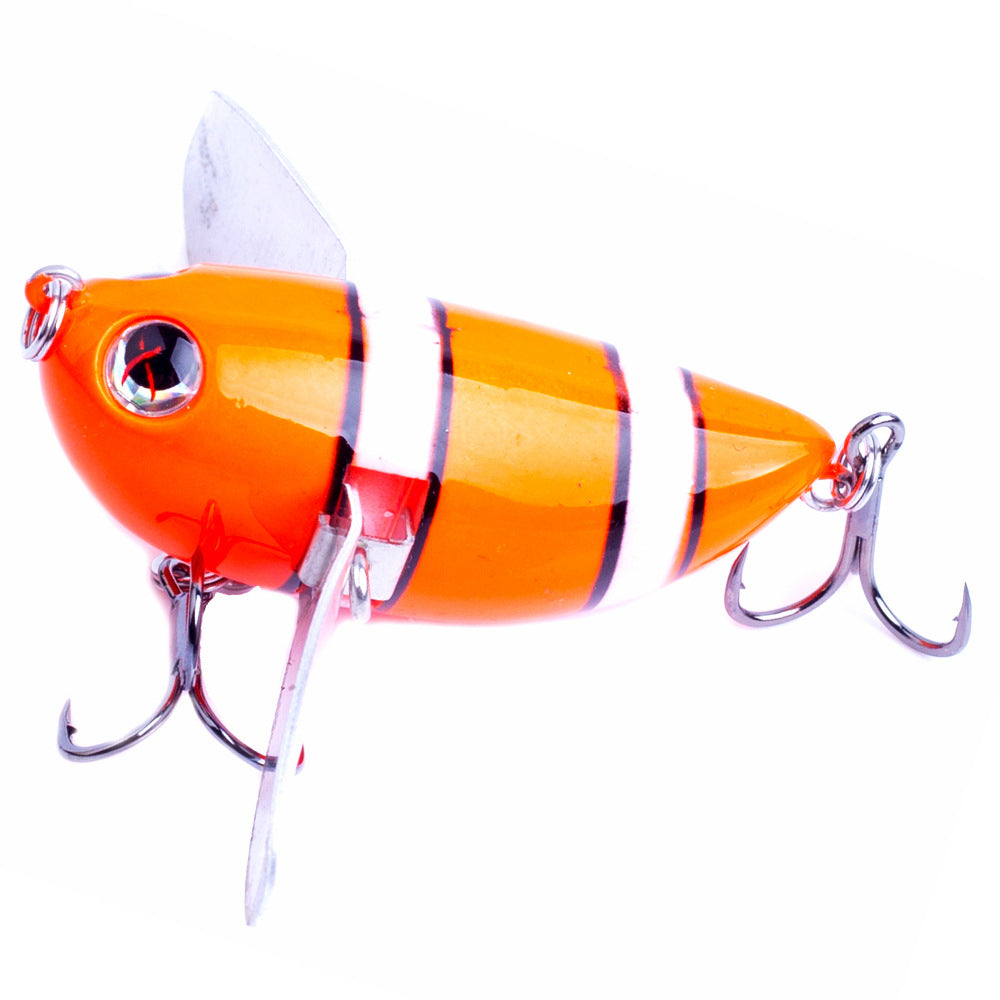 2.36"/0.44oz(6cm/12.5g) Topwater Hard Bait Wobbler Bee Popper Fishing ...