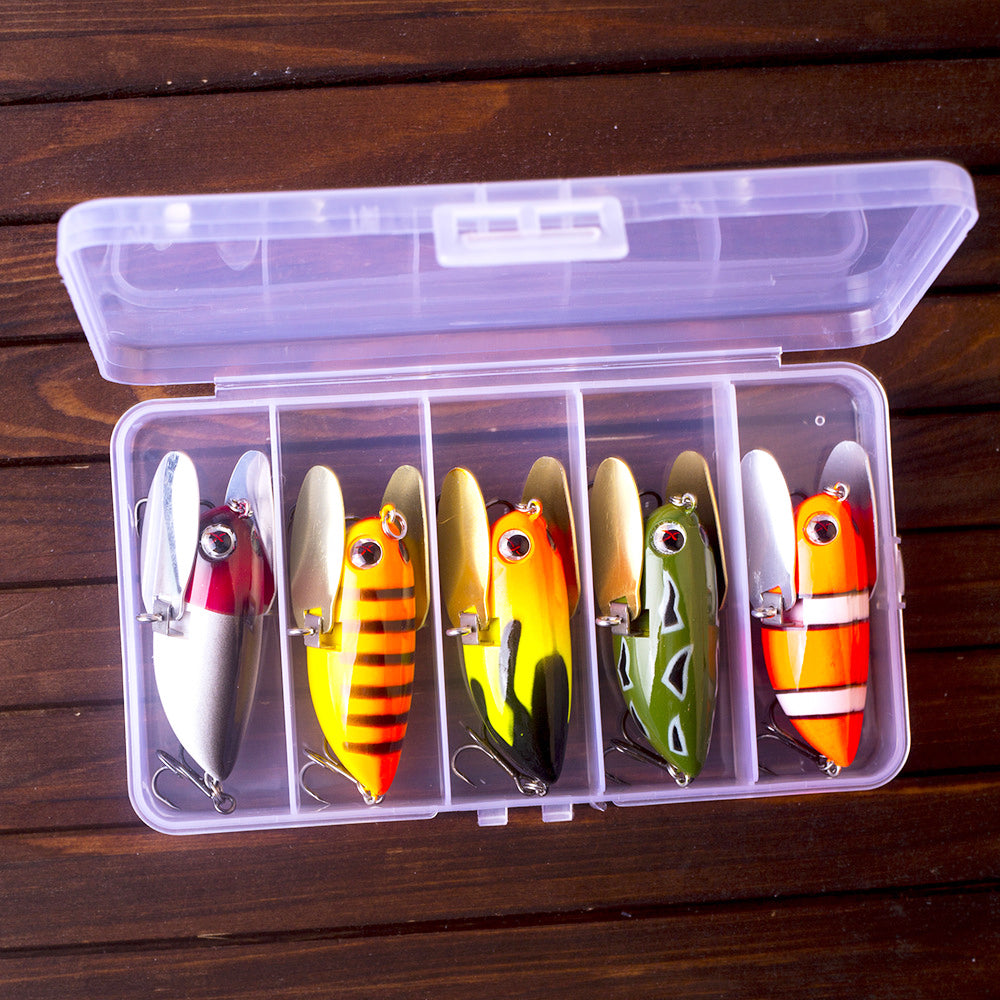2.36"/0.44oz(6cm/12.5g) Topwater Hard Bait Wobbler Bee Popper Fishing ...